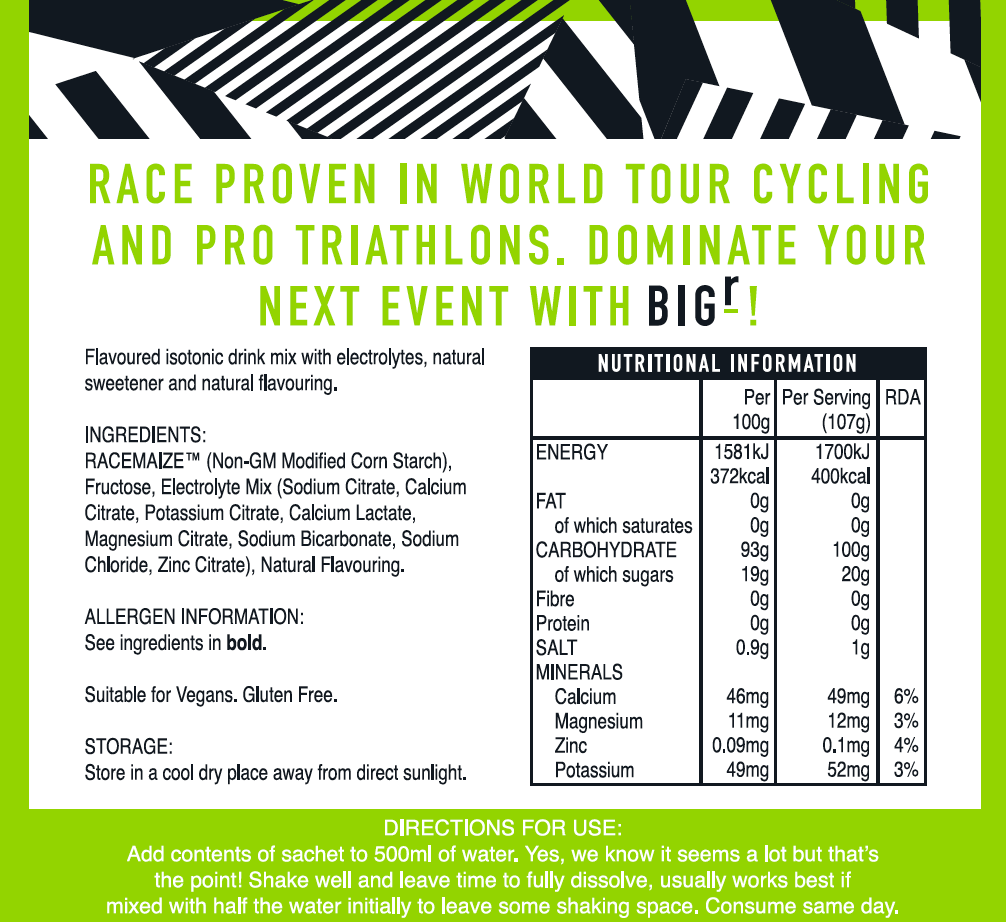 NEW - BiGr Endurance Mix - 100g carbs per serving – Secret Training